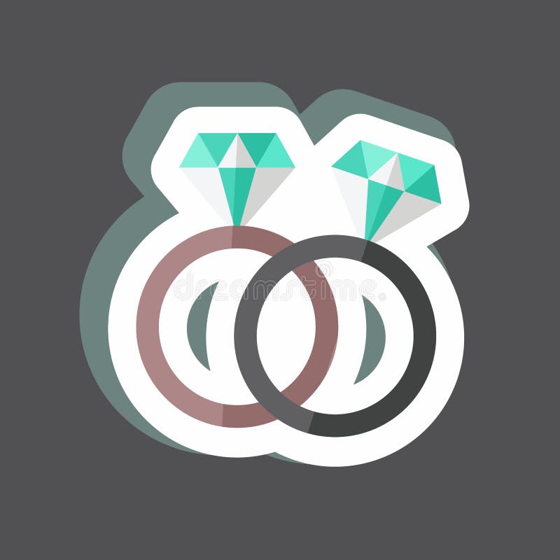 Rings Sticker in Trendy Isolated on Black Background Stock Illustration ...