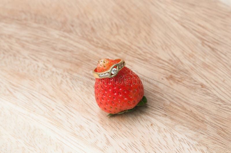 Rings on strawberry stock photo. Image of rings, jewelry - 72146880