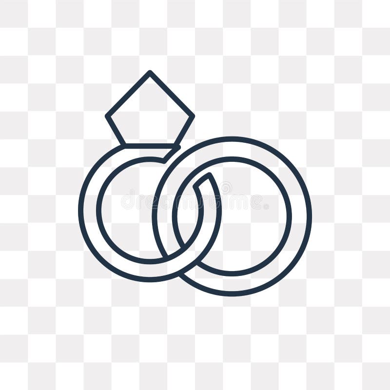 Rings Vector Icon Isolated on Transparent Background, Linear Rings ...