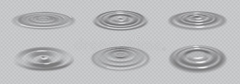 Rings on Water, Drop Ripple Effect Stock Illustration - Illustration of ...