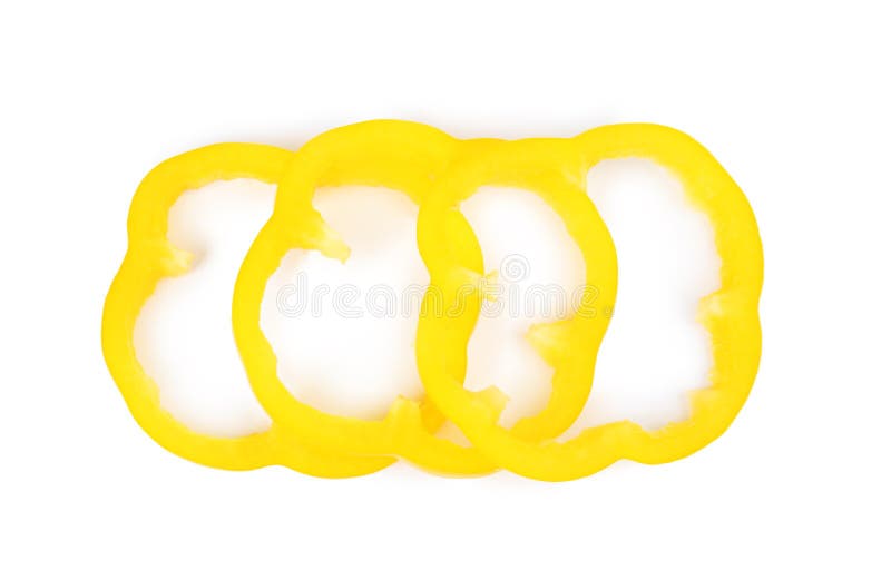 Rings of Yellow Bell Pepper Isolated on White Stock Image - Image of ...