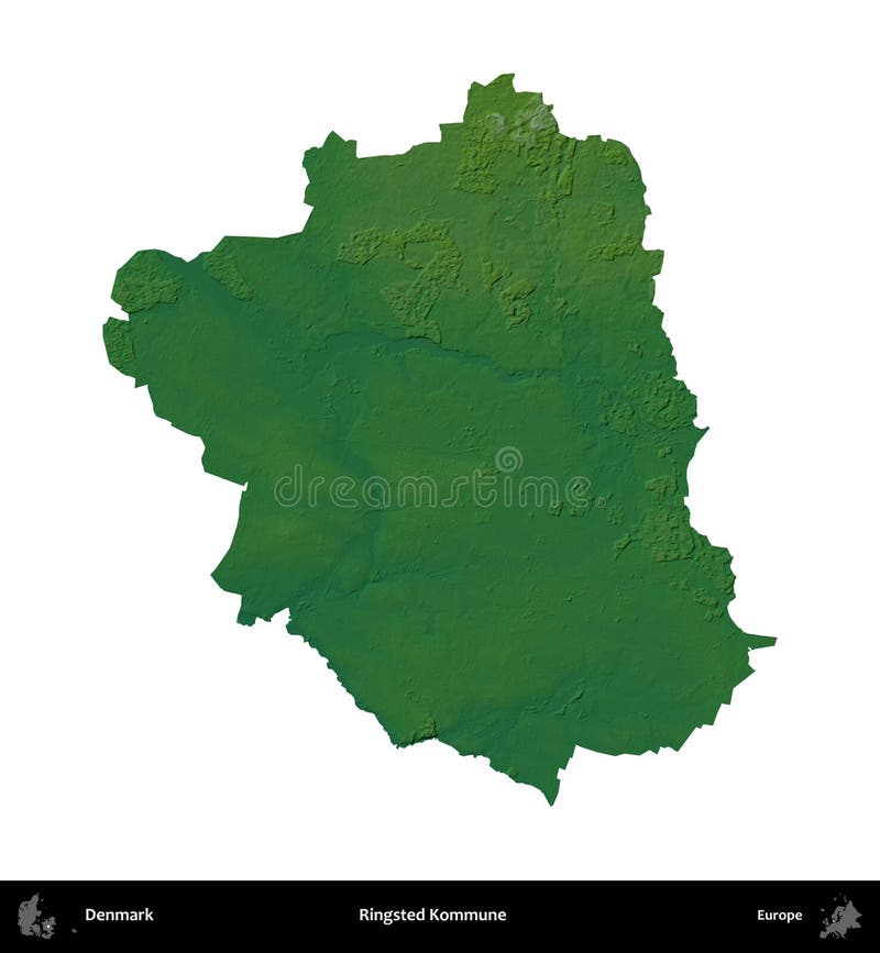 Ringsted Kommune, Denmark, Isolated on White. Physical Stock ...