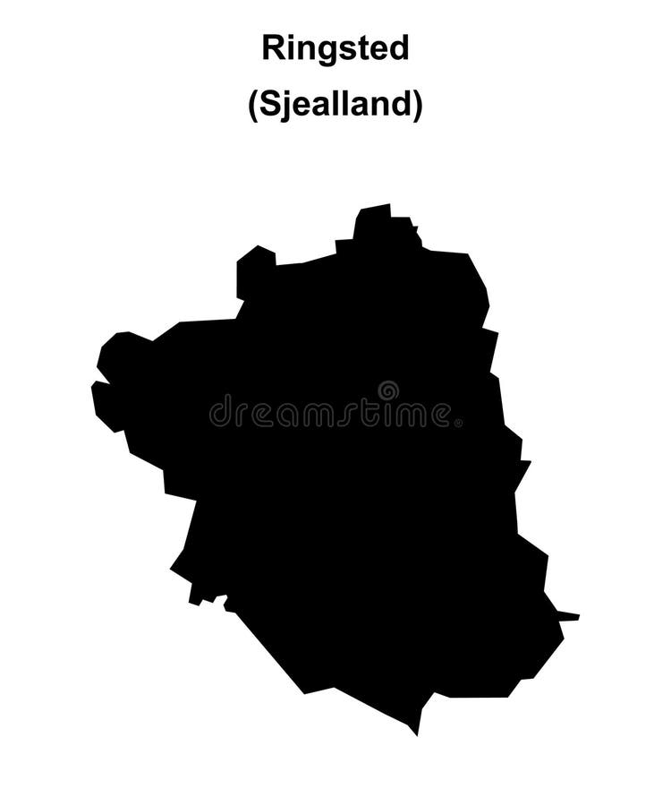 Ringsted outline map stock vector. Illustration of danish - 371640456