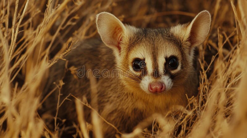 Ringtail in Golden Grassland Stock Illustration - Illustration of ...