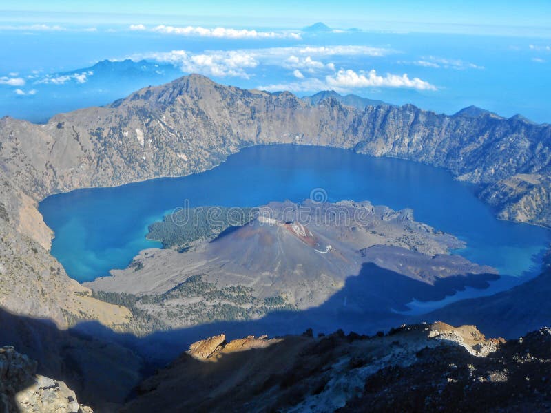 Rinjani view stock image. Image of rinjani, mount, summit - 165396761