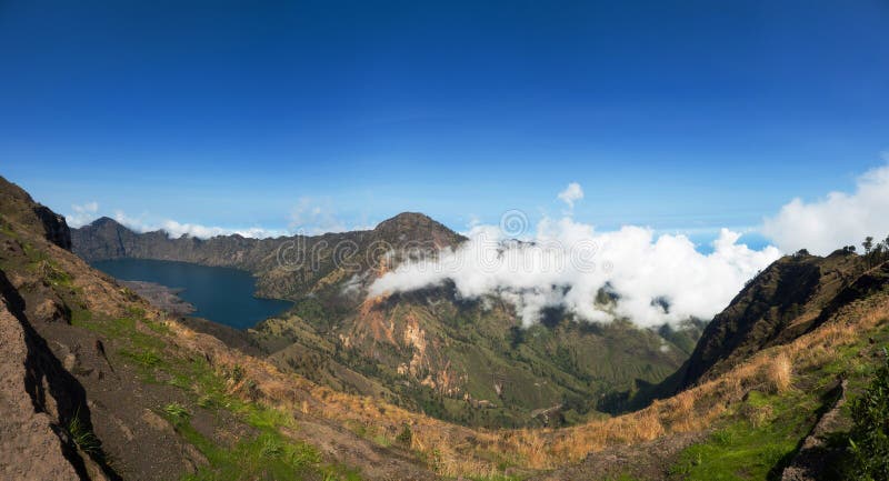 Rinjani Volcano Panoramic View Fotografia Stock - Immagine di vista ...
