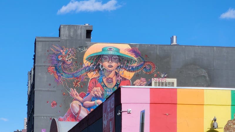 RiNo Wall Art editorial stock photo. Image of woman - 307708083