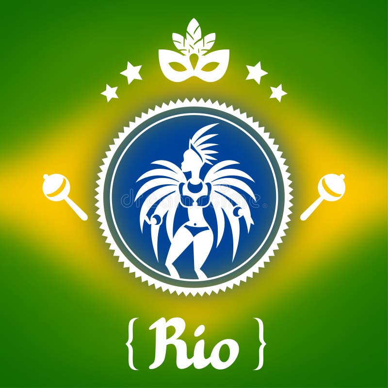 Rio Background with Stylized Objects and Cultural Stock Vector ...