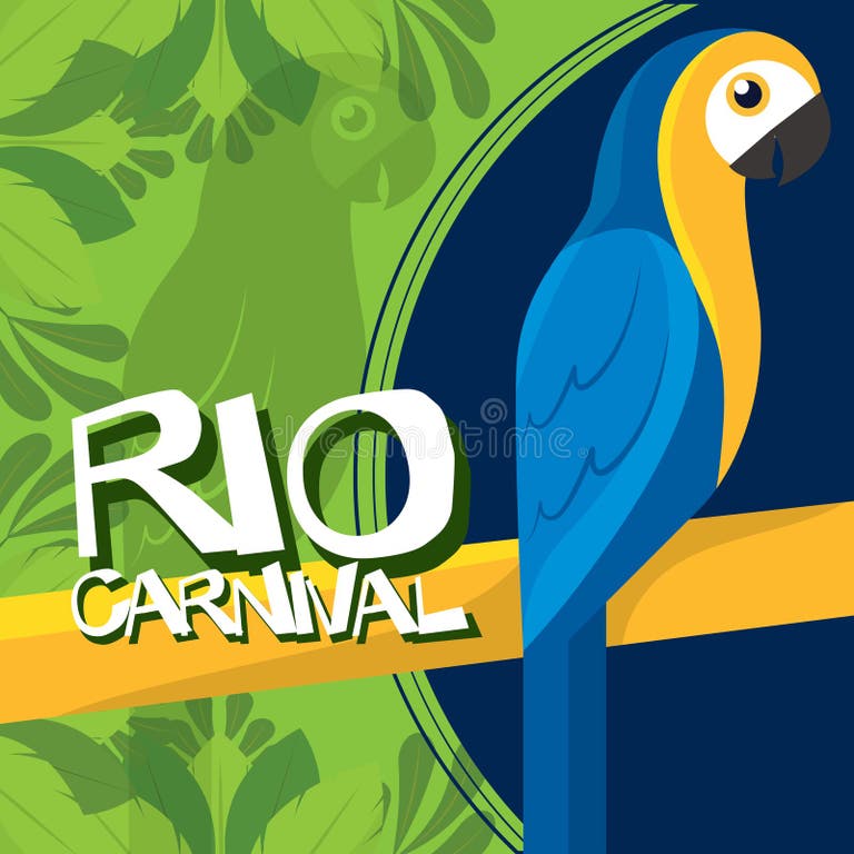 Rio Carnival Parrot Bird. Vector Stock Vector - Illustration of ...