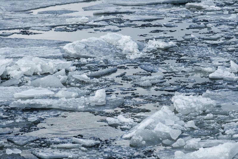 Fundo Das Banquisas De Gelo Do Rio Do Inverno Foto de Stock - Imagem de ...