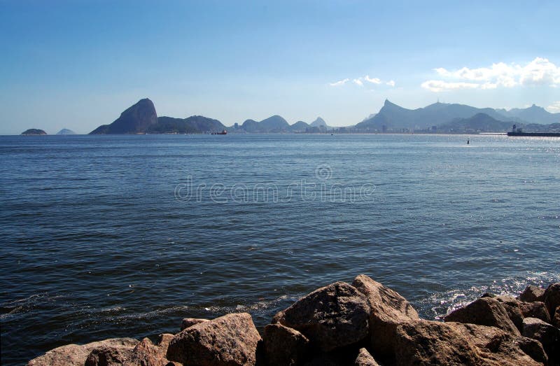 Rio de Janeiro Bay stock image. Image of sugar, janeiro - 17882303