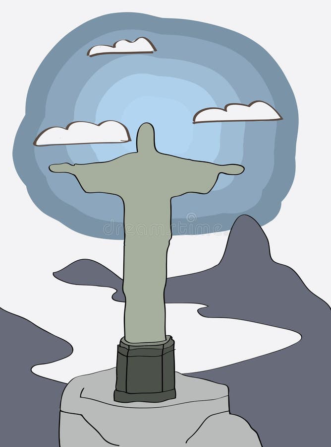 Rio De Janeiro. Christus-Statue Vektor Abbildung - Illustration von ...