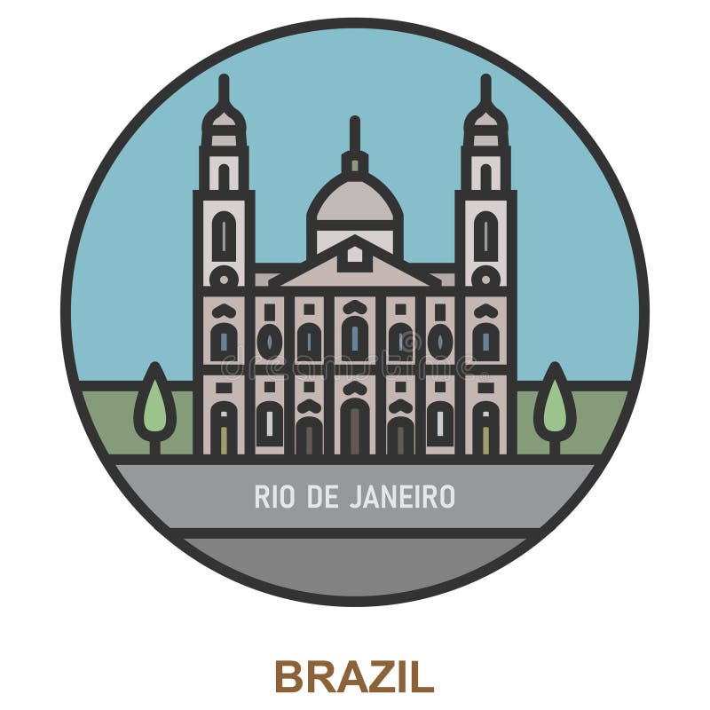 Rio De Janeiro. Cities and Towns in Brazil Stock Vector - Illustration ...