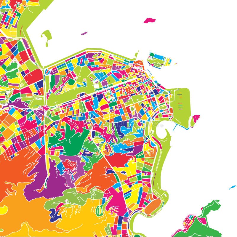 Rio De Janeiro, El Brasil, Mapa Colorido Del Vector Ilustración del ...