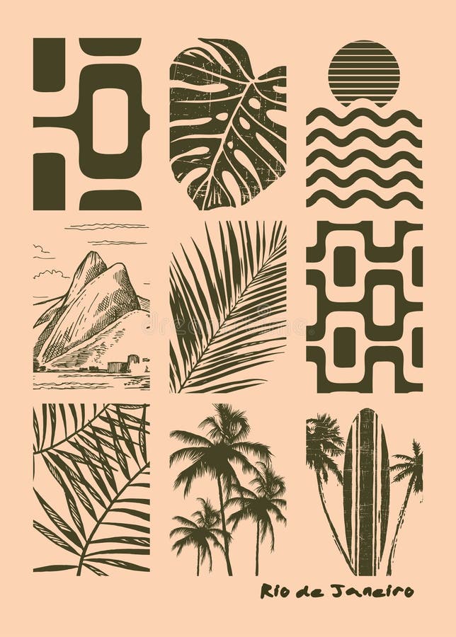 Rio de Janeiro elements. stock vector. Illustration of scenic - 325686062