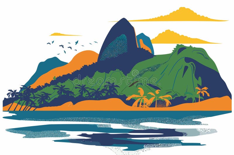 Rio De Janeiro Isolated Vector Style Stock Vector - Illustration of ...