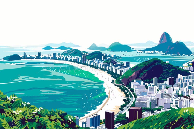 Rio De Janeiro Isolated Vector Style Stock Vector - Illustration of ...