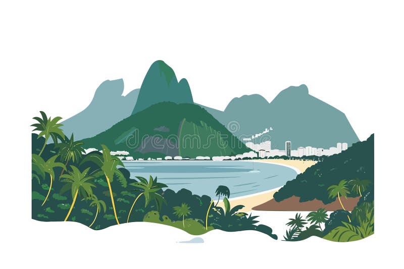 Rio De Janeiro Isolated Vector Style Stock Vector - Illustration of ...