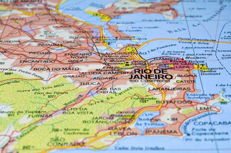 Rio de Janeiro map. stock image. Image of south, coast - 13877053