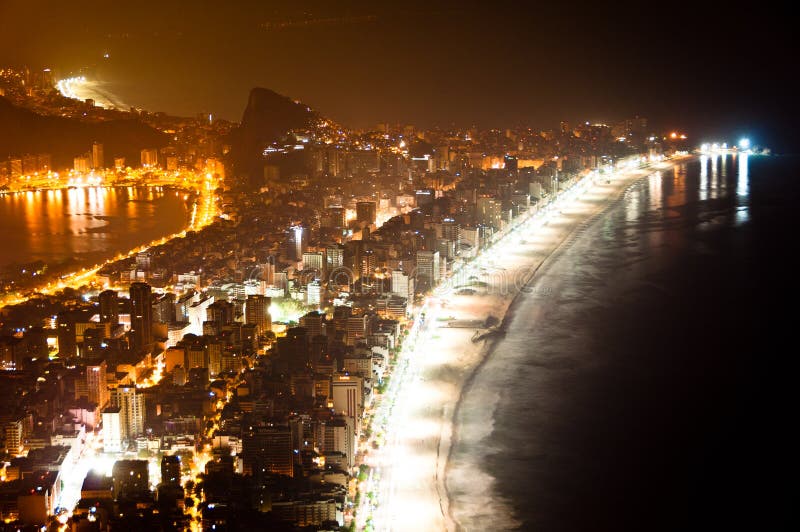 Rio de Janeiro at Night stock image. Image of christ - 47293071