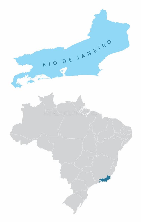 Location Map of Rio De Janeiro State Stock Vector - Illustration of ...