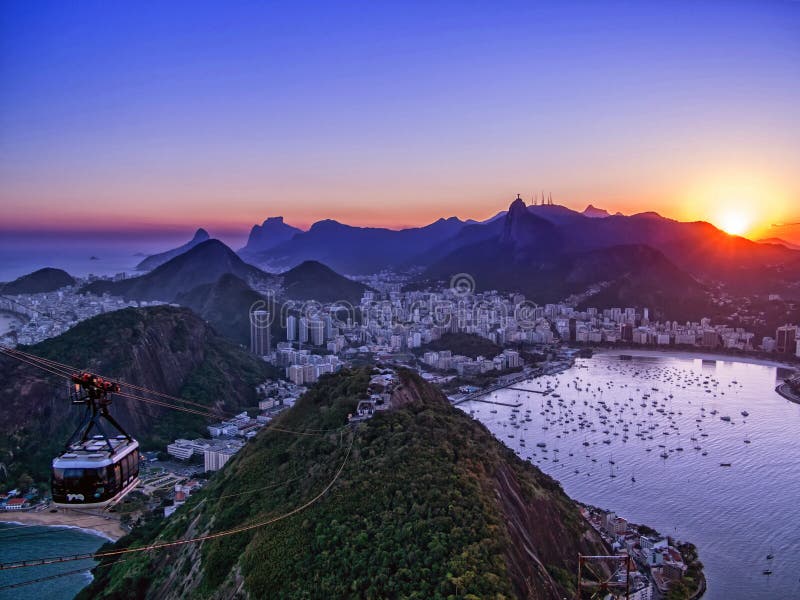 Rio De Janeiro from Sugar Loaf Stock Photo - Image of dusk, city: 73720778