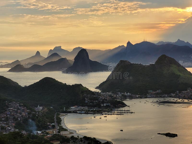 Amazing Rio De Janeiro View from Niteroi Stock Image - Image of amazing ...
