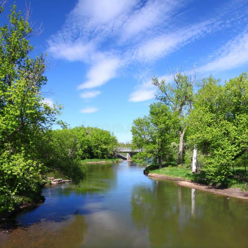 Rio De Kishwaukee Em Illinois Do Norte Imagem de Stock - Imagem de ...