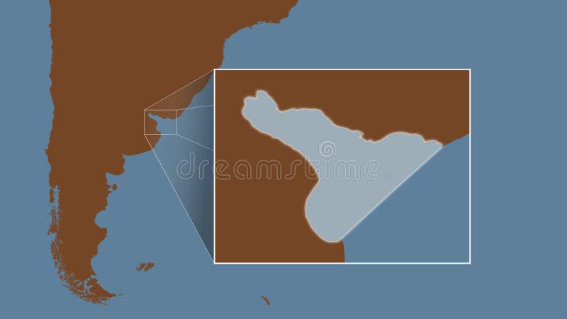 Rio De La Plata. Solid Map. Patterson Cylindrical. Location Stock Video ...