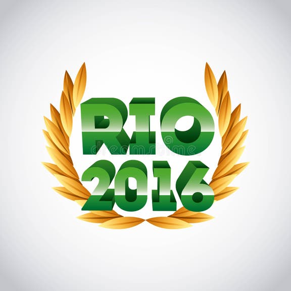 Rio 2016 design stock illustration. Illustration of golden - 71679987