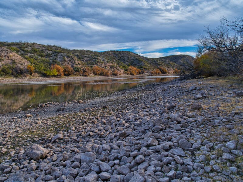 Rio Grande Below the Caballo Dam Stock Image - Image of water, mexico ...