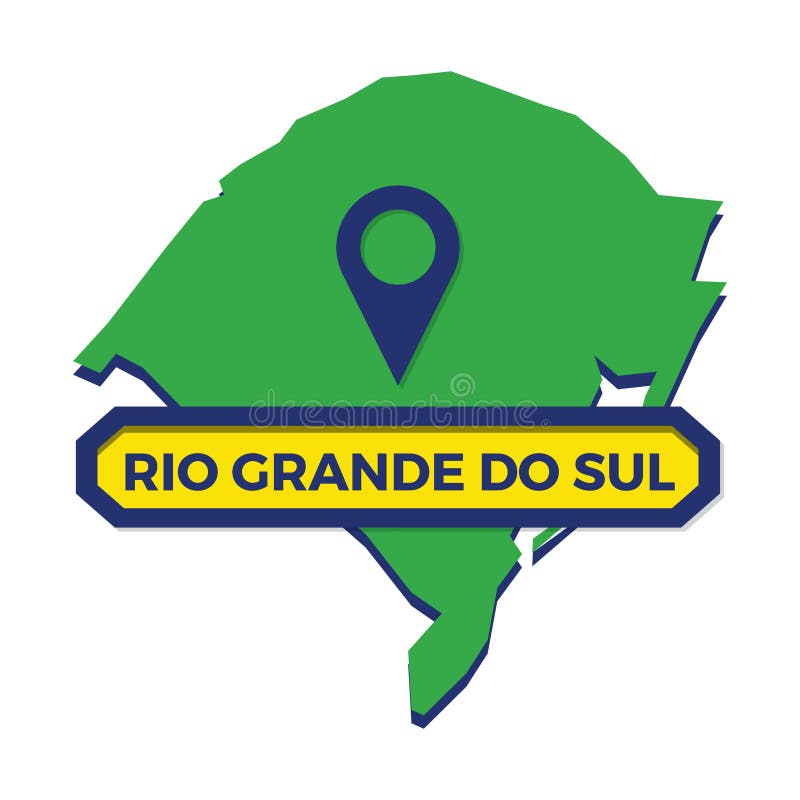Rio Grande Do Sul Map with Map Pin. Vector Illustration Decorative ...