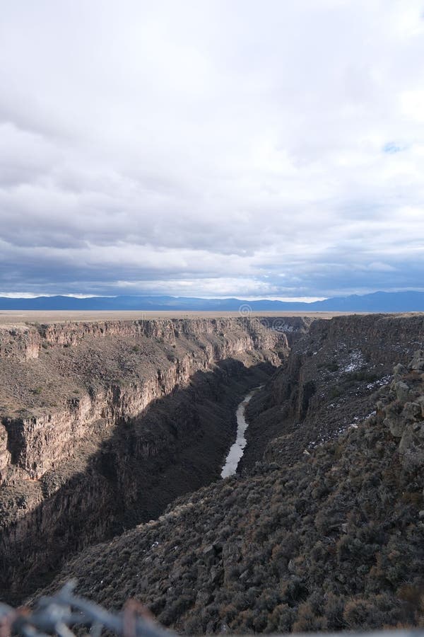 Rio Grande Gorge with Dramatic Clouds Stock Image - Image of ...