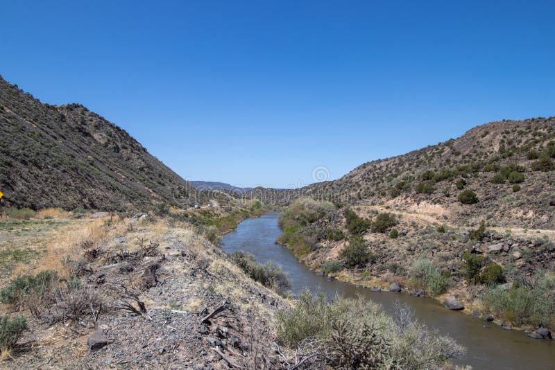 The Rio Grande River in Taos, New Mexico Stock Image - Image of drought ...