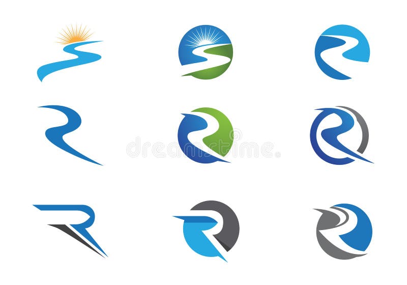 Logotipo Do Rio, Projeto Do Símbolo Da Montanha Da Natureza Ilustração ...