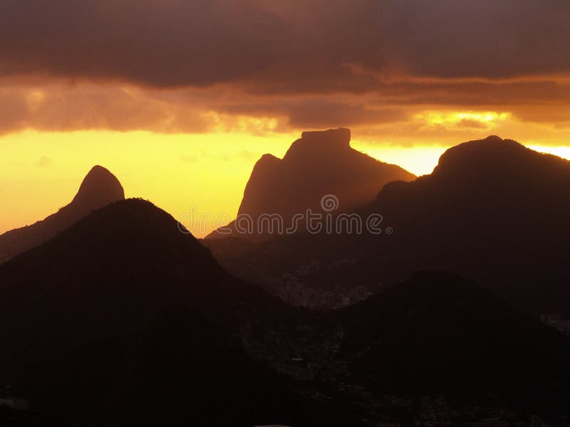 Rio Mountains Sunset stock photo. Image of sunset, brazil - 45905510