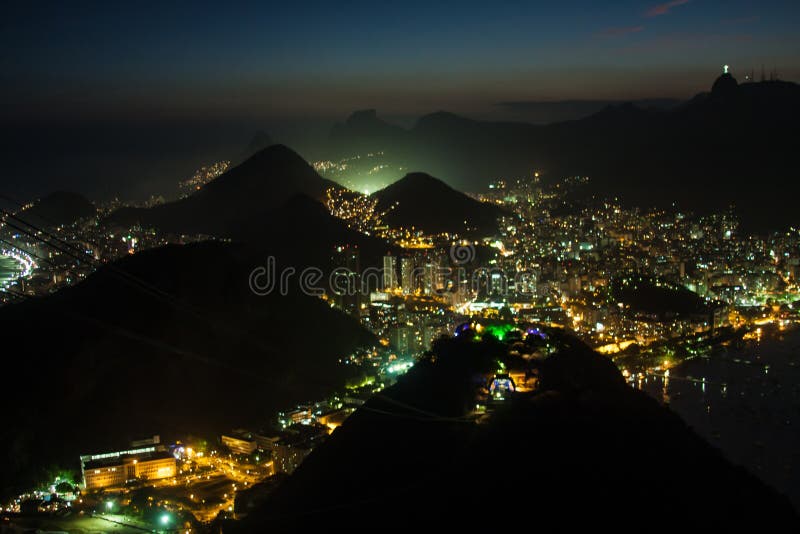 Rio at night stock image. Image of brasil, pink, colourful - 44649199