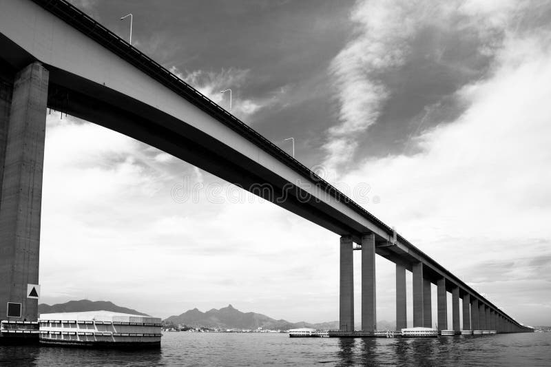 Rio-Niteroi bridge stock photo. Image of white, distance - 19980658