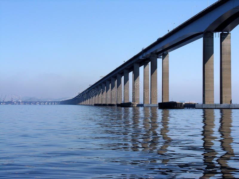 Rio-Niteroi bridge stock image. Image of boat, shadow, calm - 515807