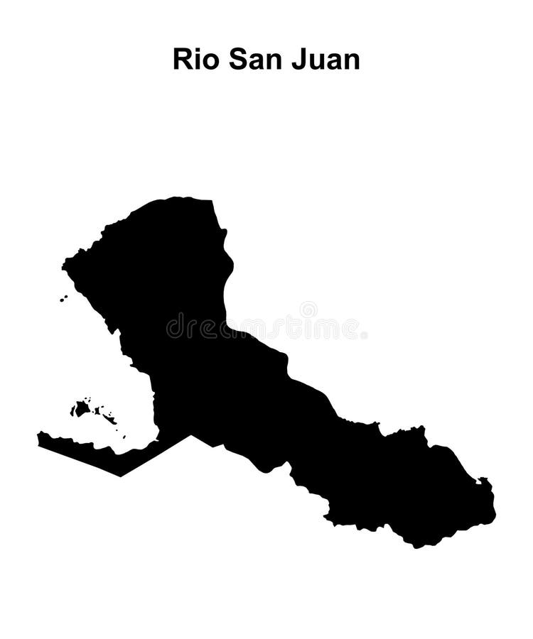 Rio San Juan outline map stock vector. Illustration of contour - 360613829