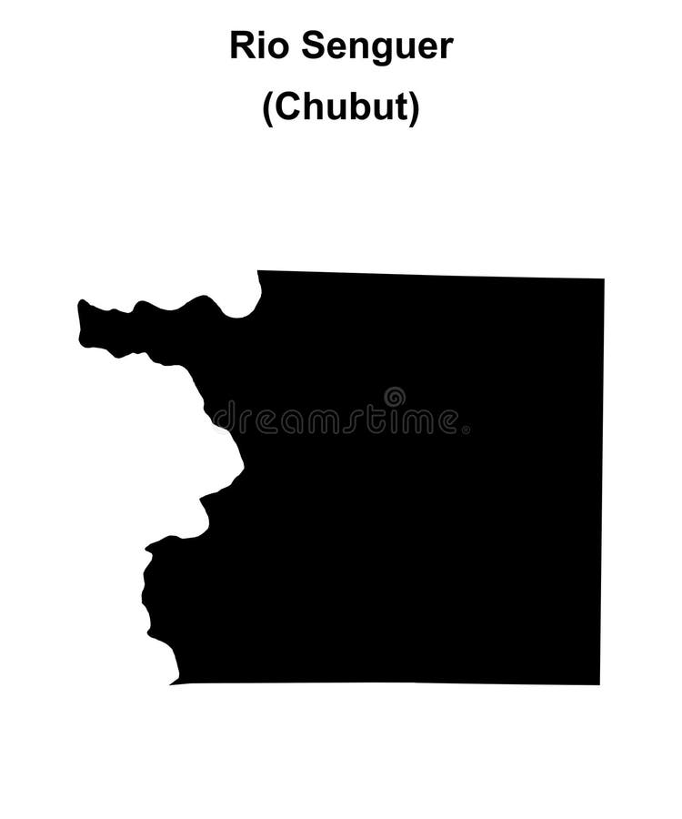 Rio Senguer outline map stock vector. Illustration of area - 380431885