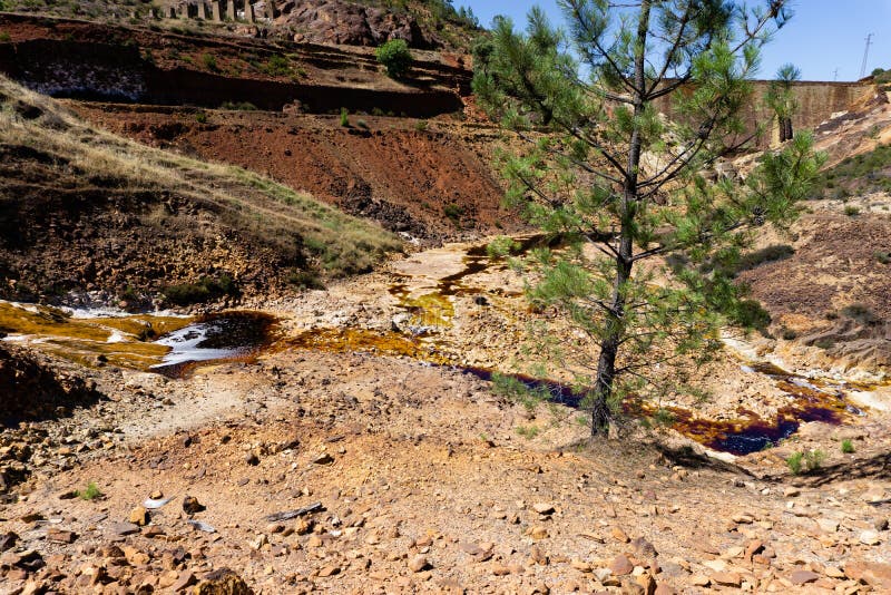The Rio Tinto red river stock photo. Image of pollution - 168147006