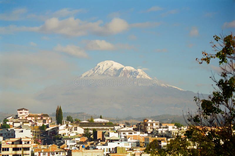 Riobamba and Chimborazo Volcano, Ecuador Stock Photo - Image of ecuador ...