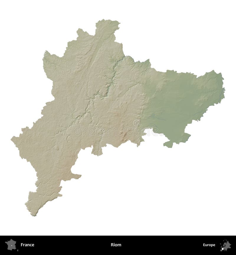 Riom, France, Isolated on White. Physical Stock Illustration ...