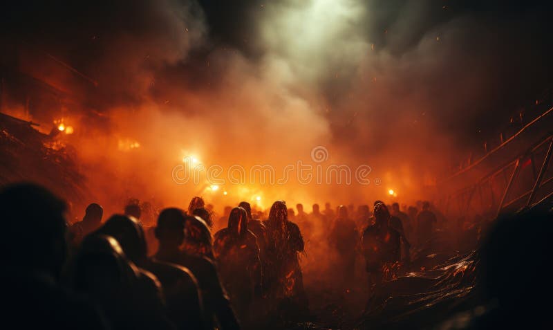 A Riot with Intentional Fire and Destruction Stock Illustration ...