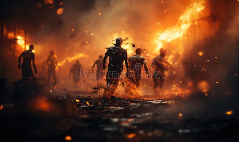 A Riot with Intentional Fire and Destruction Stock Illustration ...