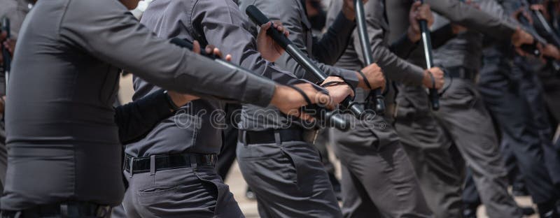 Riot Police Control the Crowd Stock Photo - Image of control, police ...