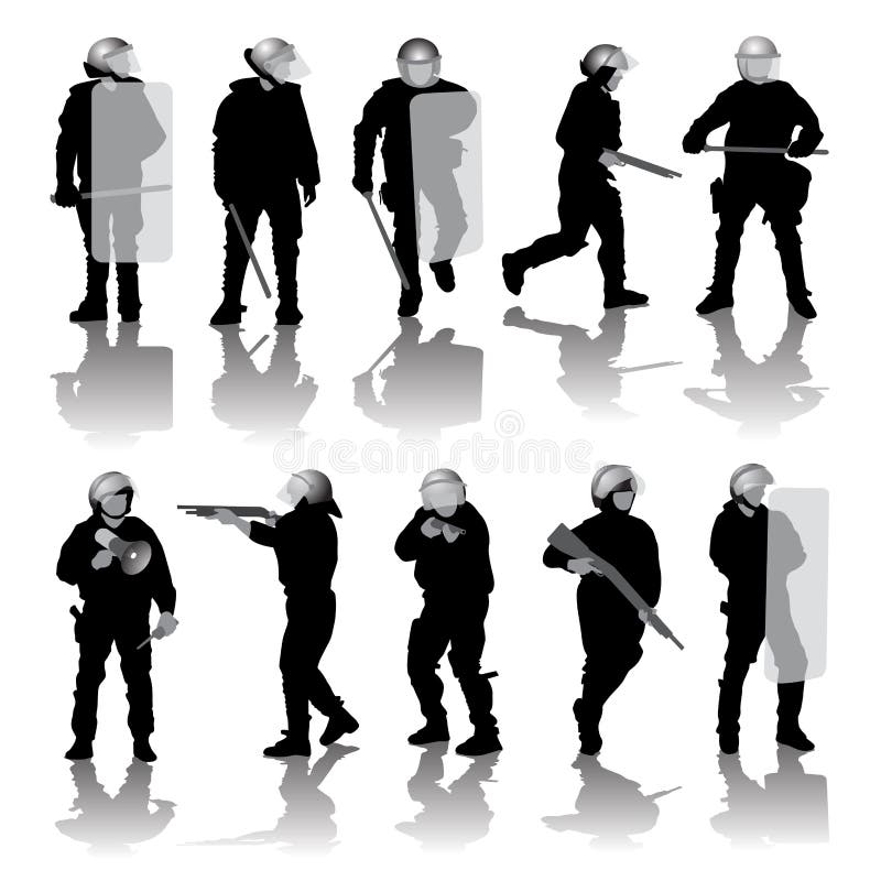 Riot police stock vector. Illustration of protest, background - 56669725