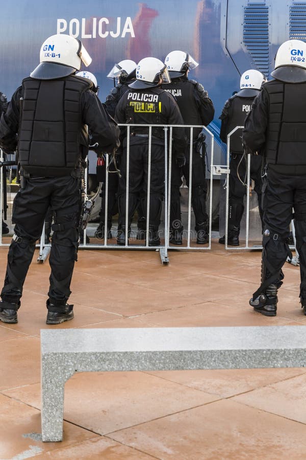 Riot police (Poland) stock image. Image of riot, weapons - 64163809