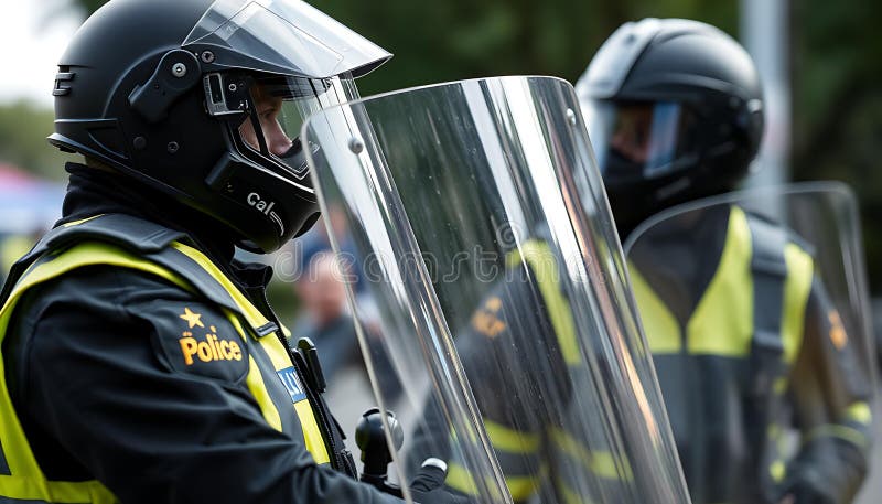 Riot Police Shield Wall Protest, Law Enforcement and Crowd Control ...